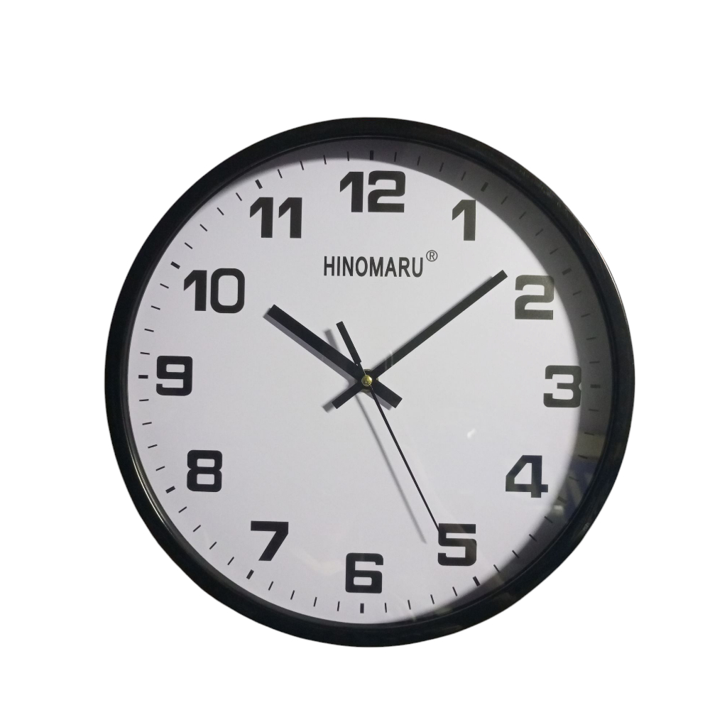 Jual Jam Dinding Hitam Putih Hinomaru 572D3, jam dinding simple dan ...