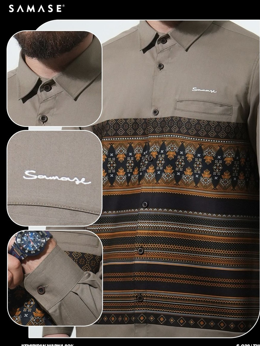 Jual Samase Kemko Front Pattern Kemeja S039 Koko Batik Pria Dewasa ...