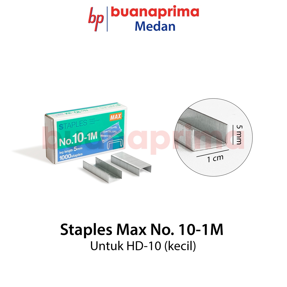 Jual ISI STAPLER MAX No 10 Staples Per Box Kecil Hekter Refill Anak ...