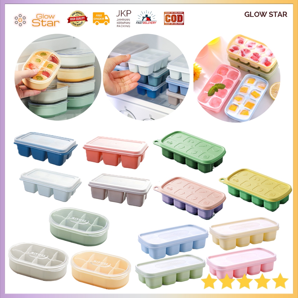 Jual Cetakan Es Batu / Jelly / Kotak Isi 6 Silikon/Plastik Kecil Agar ...