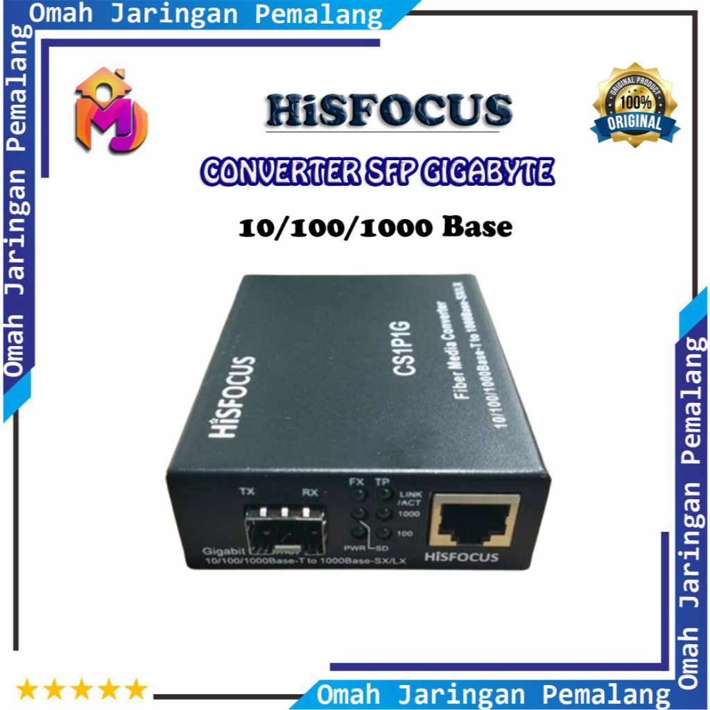 Jual Converter SFP Gigabyte Merk HISFOCUS CS1P1G 10/100/1000Base - Htb ...