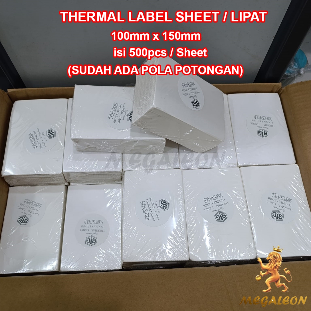 Jual DUS isi 20, Thermal Label LIPAT 100x150 mm 500pcs Stiker Label Resi | Shopee Indonesia