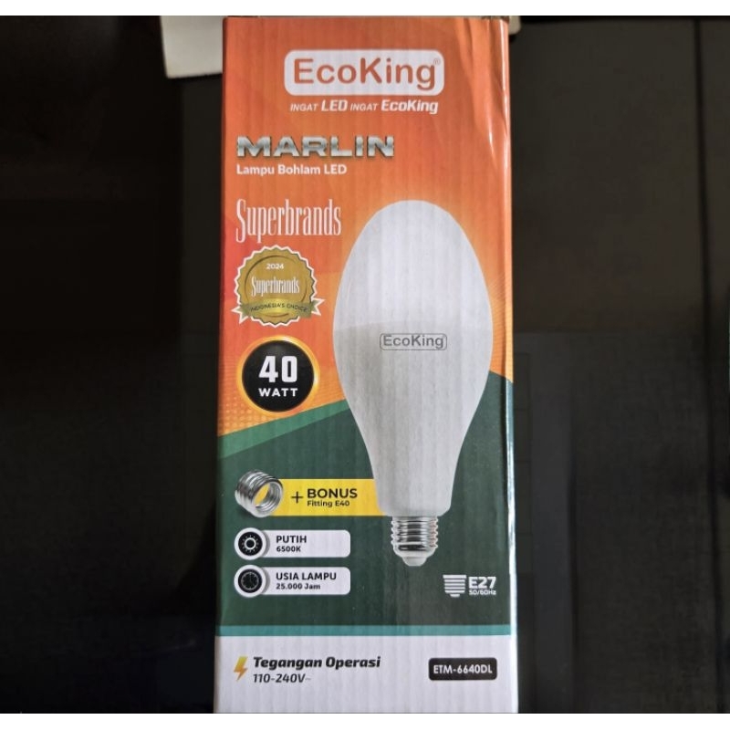 Jual EcoKing Marlin Lampu LED E27 E40 40W / 80W Cahaya Putih | Shopee Indonesia
