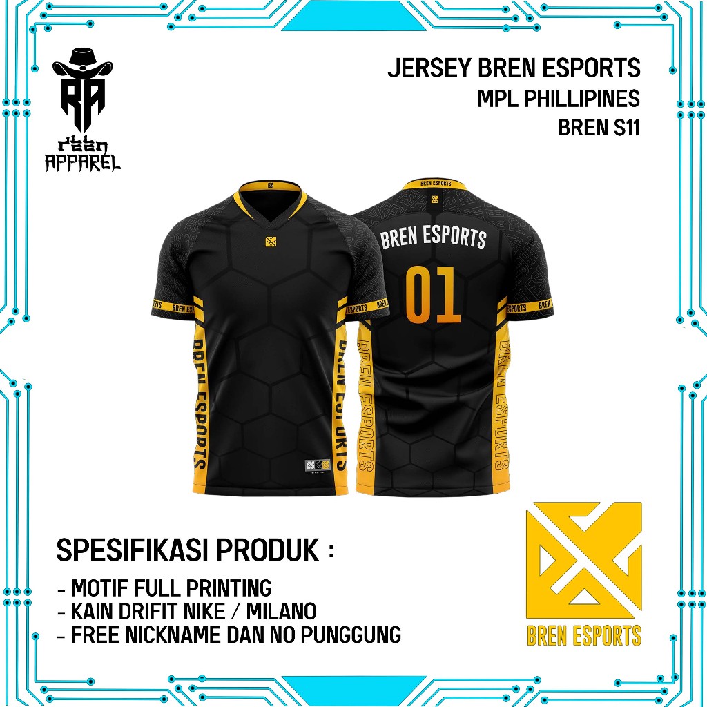 Jual Jersey BREN Esports Season 6-11 Full Printing | Shopee Indonesia