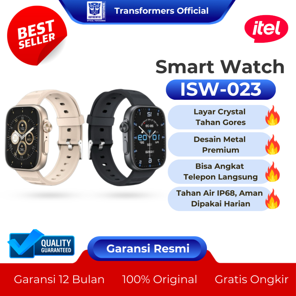 Jual Tranformers x Itel SmartWatch ISW-O23 3 Active – Layar HD 2.02 ...