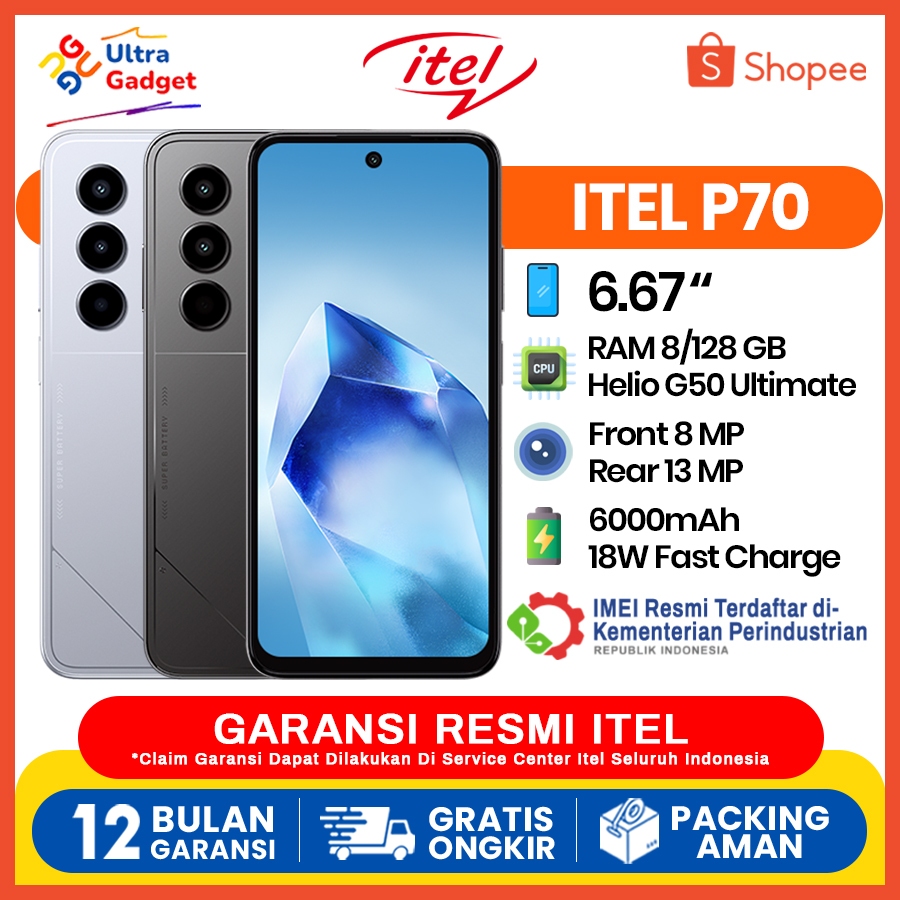 Jual ITEL P70 [8GB+128GB] - Garansi Resmi 1 Tahun | Shopee Indonesia