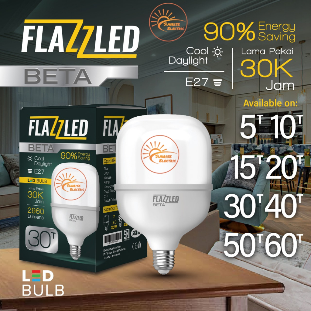 Jual FLAZZLED BETA Lampu Bohlam LED T Bulb Garansi 1 Tahun 5W. 10W. 15W ...