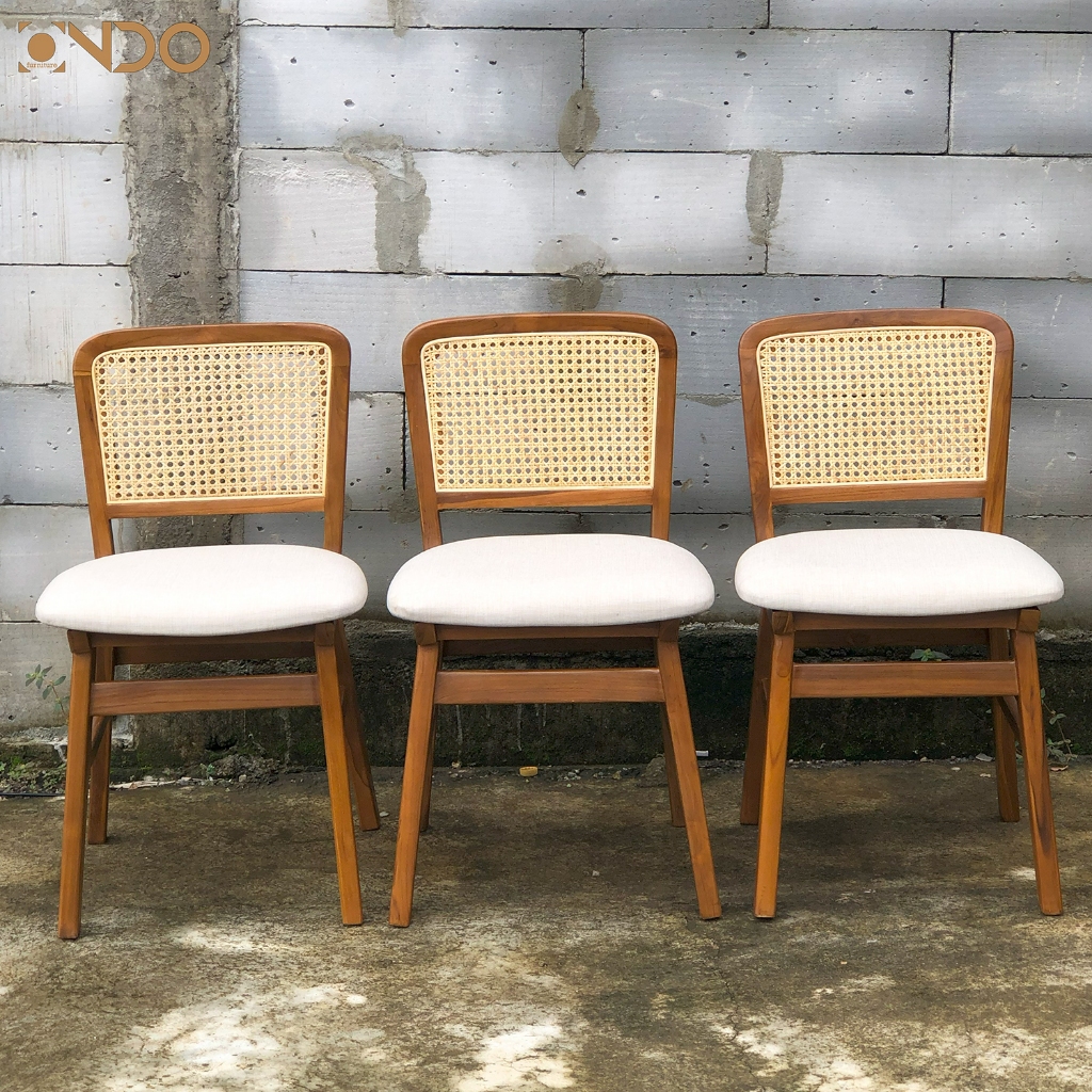 Jual Kursi Cafe Rotan Minimalis Kursi Makan Rotan Kursi Retro Minimalis Kayu Jati | Shopee Indonesia