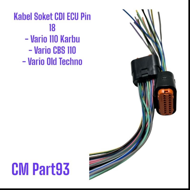 Jual kabel Soket Socket CDI ECU ECM Pin 18 Vario 110 Karbu Vario CBS ...
