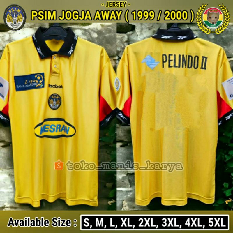 Jual JERSEY PSIM JOGJA AWAY 1999 / 2000 LIGA BANK MANDIRI MESRAN KUNING ...