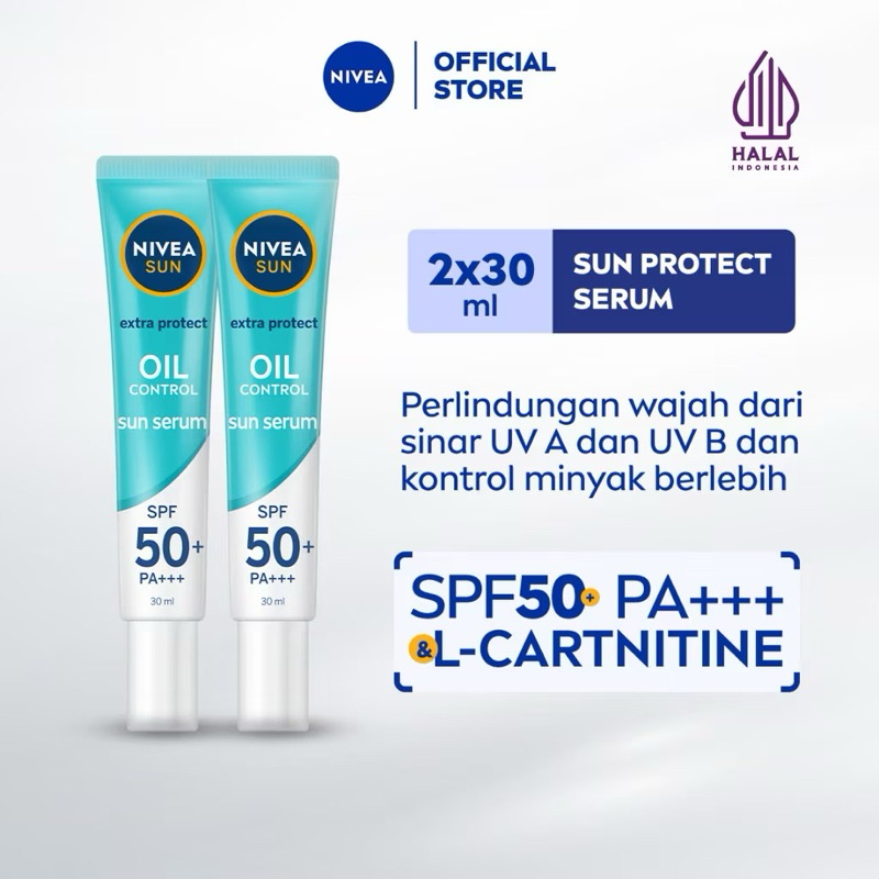 Jual BUY 1 GET 1 Nivea Sun Face Protection Serum Oil Control SPF 50+ PA ...