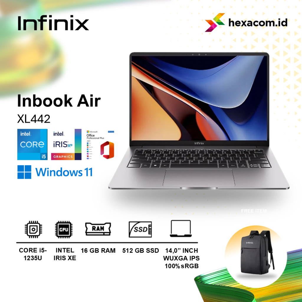 Jual Laptop Infinix Inbook Air XL442 i5-1235U 16GB 512GB SSD 14" WUXGA ...