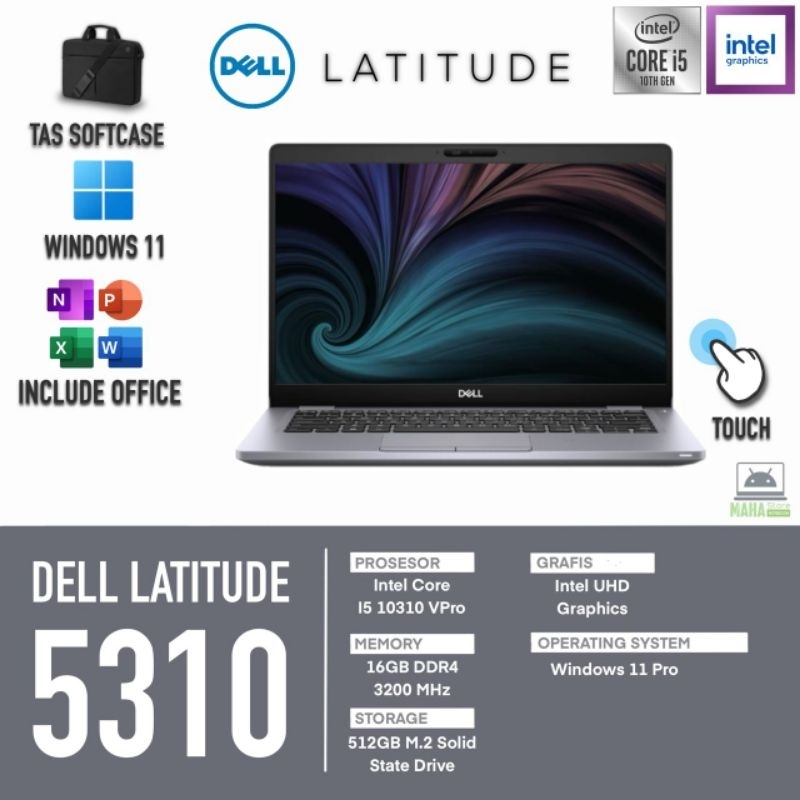 Jual DELL CORE I5 GEN 10 TOUCHSCREEN RAM 16GB SSD 512GB MULUS SIAP ...