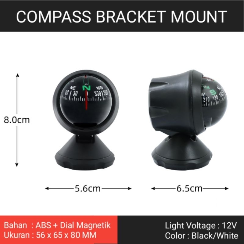 Jual Kompas Kapal Compas Marine Compass Mobil bracket mount ABS Dial ...