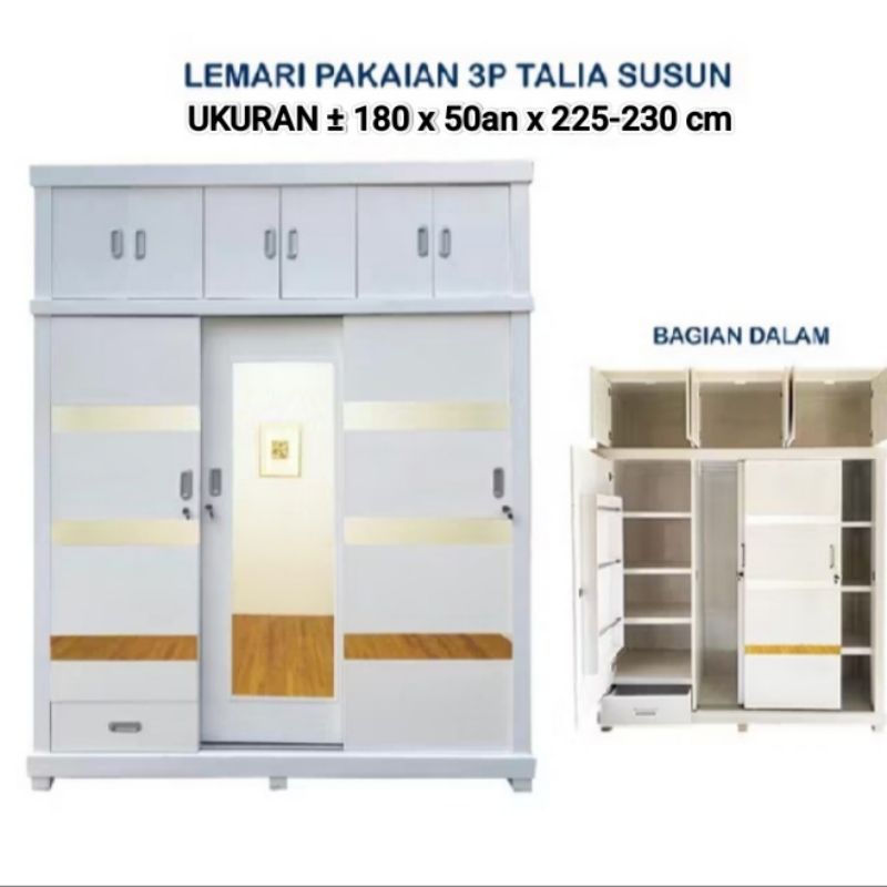 Jual Lemari Sliding 3 Pintu Jumbo Tinggi Lemari Sleding Jumbo 3 Pintu