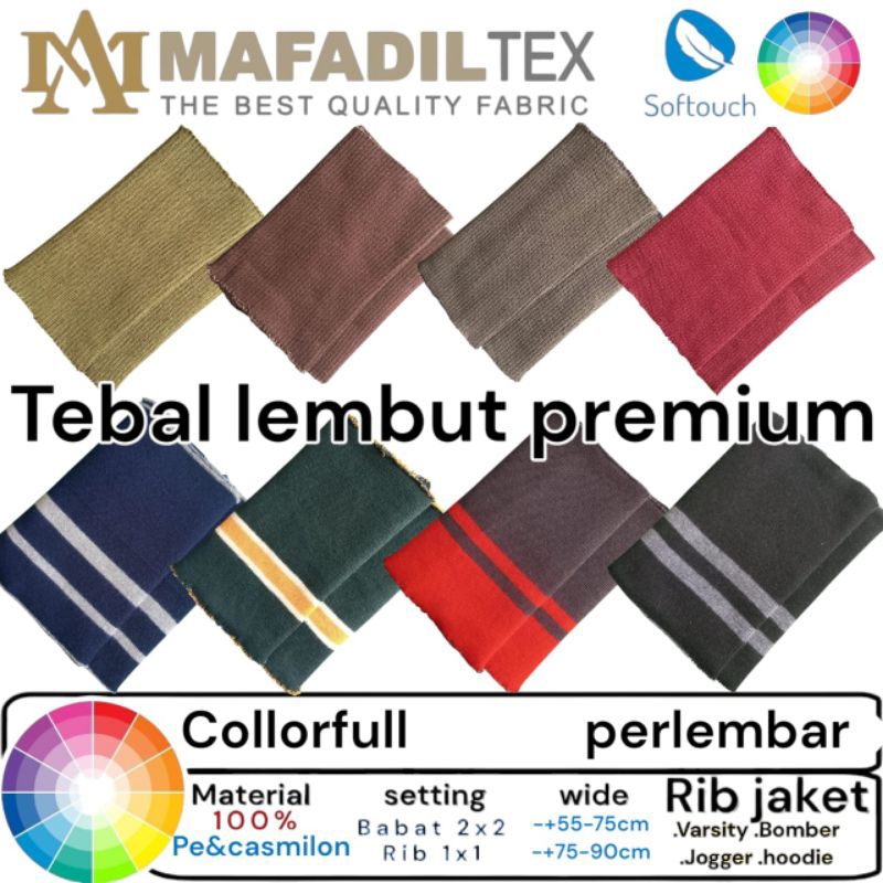 Jual Kain Rib Bur Rajut 1x1 Pe 20s Warna Polos Salur Premium Murah ...