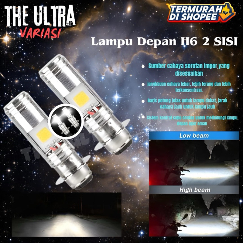 Jual COD BOHLAM LED lampu depan H6 2 sisi AC DC LED utama untuk Semua Motor ( universal ...
