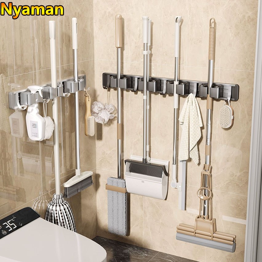 Jual Nyaman Gantungan sapu dan pel Stainless holder pel lantai peras ...