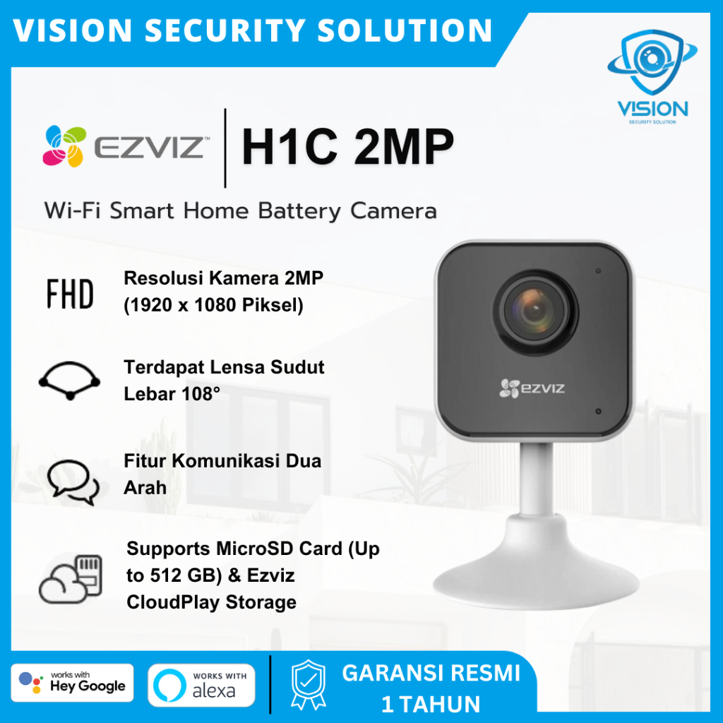 Jual Cctv Ezviz H1C 2MP Kamera Cctv Indoor IP Wireless Camera Motion ...