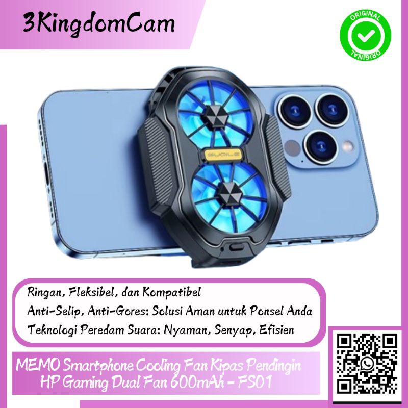 Jual MEMO Smartphone Cooling Fan Kipas Pendingin HP Gaming Dual Fan ...