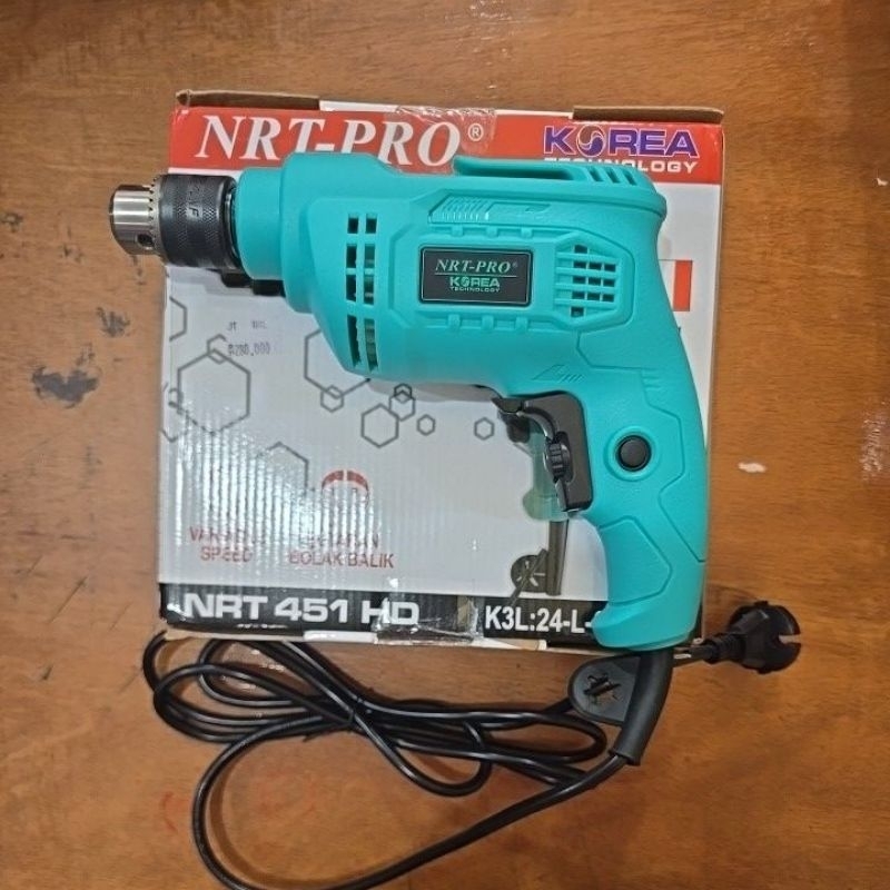 Jual bor pistol bor tangan nrt pro / bor listrik nrt pro 10mm NRT 451 ...