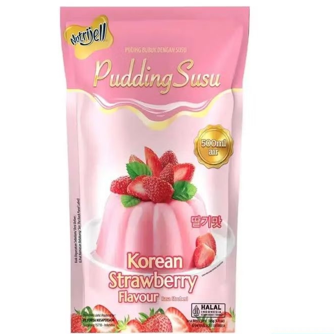 Jual nutrijell pudding susu powder korean strawberry 145g | Shopee ...