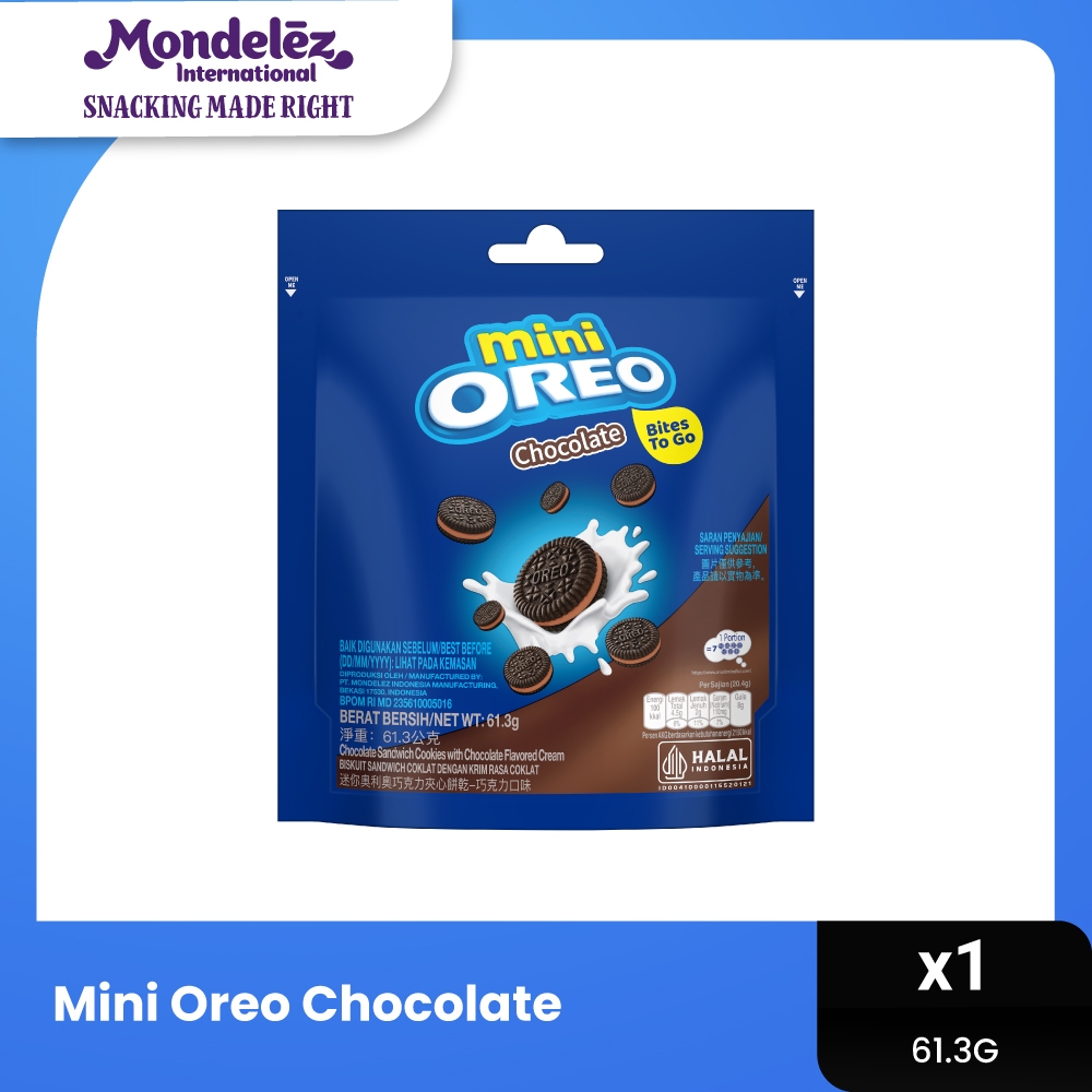 Jual Mini Oreo Biskuit Chocolate 61.3g Untuk Piknik | Shopee Indonesia