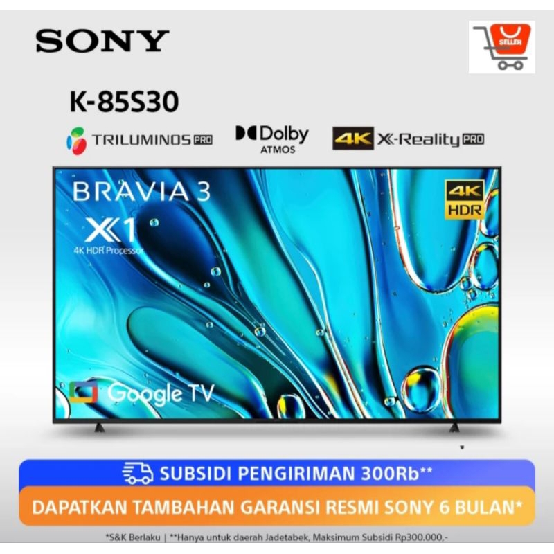 Jual SONY 85 INCI NEW 85S30 UHD 4K GOOGLE TV | Shopee Indonesia