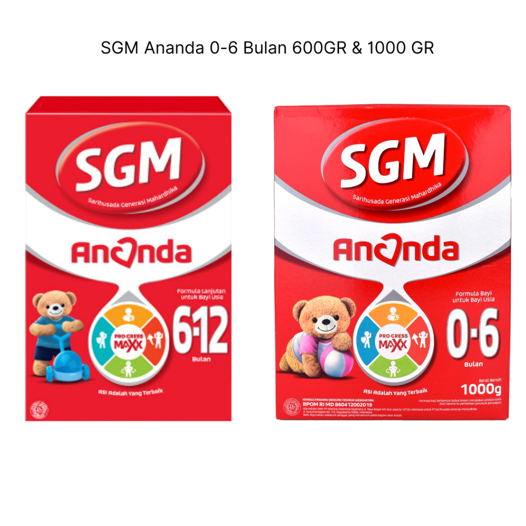Jual SGM Ananda 2 (6-12 Bulan) Formula Bayi Bubuk 400 gram, 600 gram ...