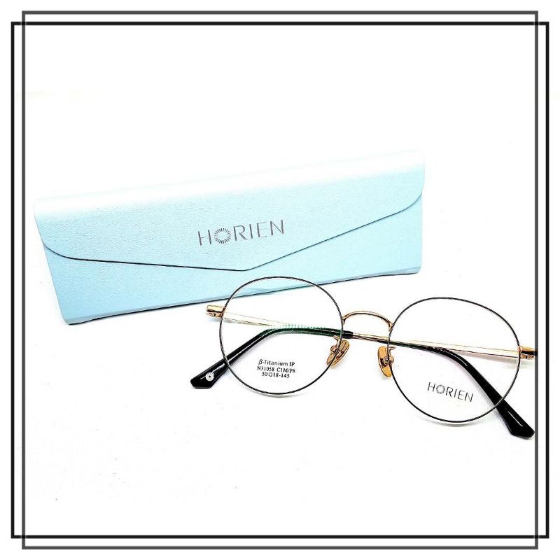 Jual FRAME KACAMATA BULAT TITANIUM HORIEN 31058 Model Keren Elegan ...