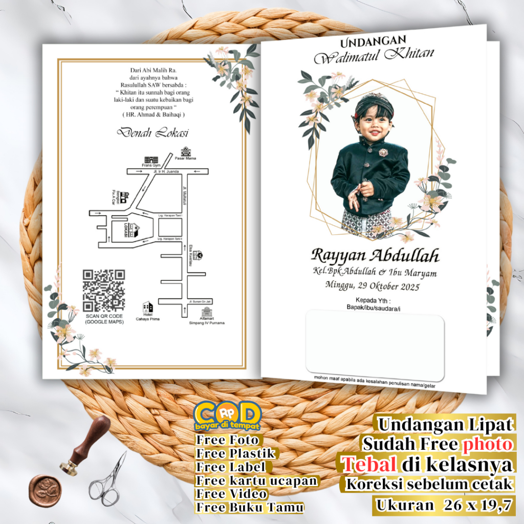 Jual Undangan sunatan khitanan harga murah mewah proses cepat tebal di ...