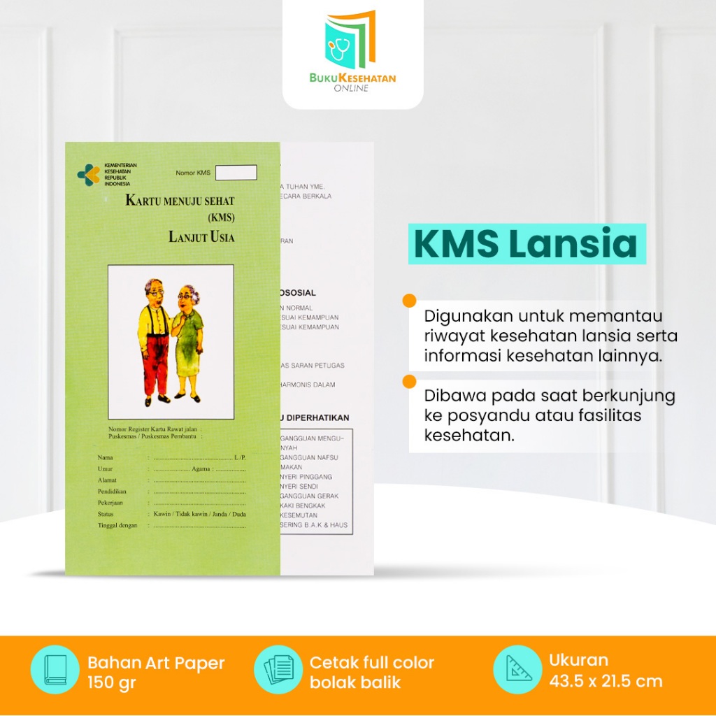 Jual KMS Lansia - Kartu Menuju Sehat Untuk Lansia | KARTU | KMS | POSYANDU LANSIA | Shopee Indonesia