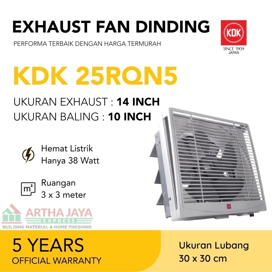 Jual KDK 25-RQN5 Wall Mounted Exhaust Fan 10" Kipas Exhaust Dinding ...