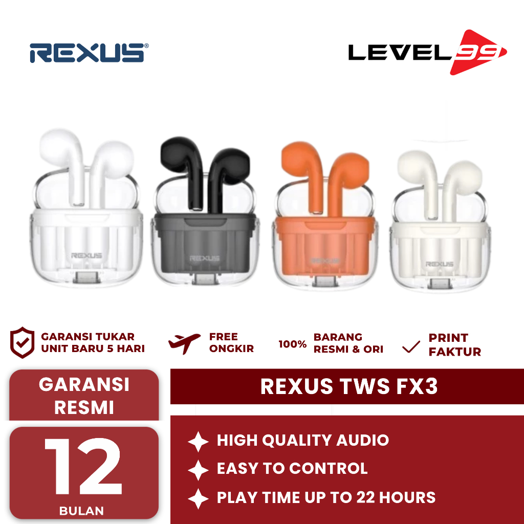 Jual Rexus Earphone Tws Fx3 Bluetooth | Shopee Indonesia