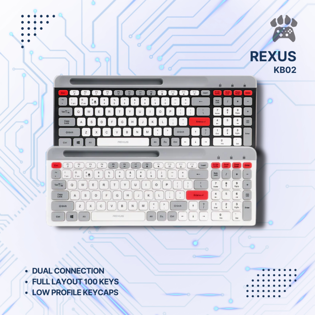 Jual Rexus KB02 Wireless Keyboard Dual Connection Mosaic KB-02 | Shopee ...