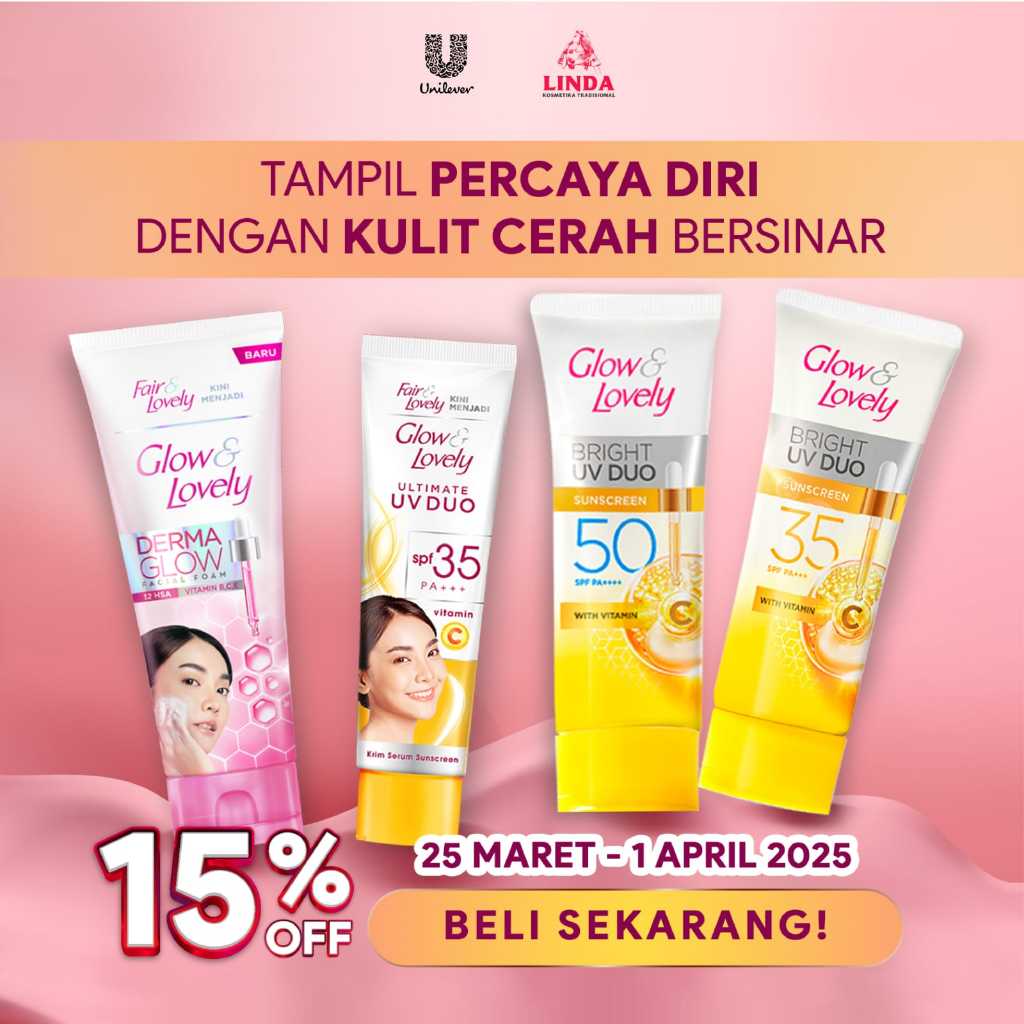 Jual Glow & Lovely Sunscreen Bright UV Duo SPF 50 PA++++ | Shopee Indonesia