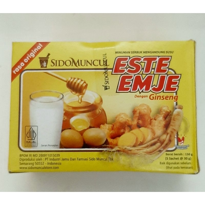 Jual ESTE EMJE GINSENG SIDO MUNCUL RASA ORIGINAL ISI 5 SACHETS | Shopee ...