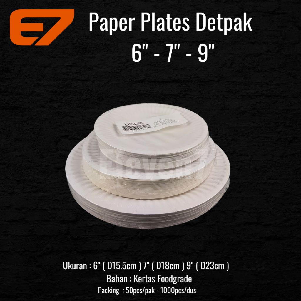 Jual Piring Makan Kertas - Paper Plate Detpak 6"/7"/9" - Piring Pesta ...