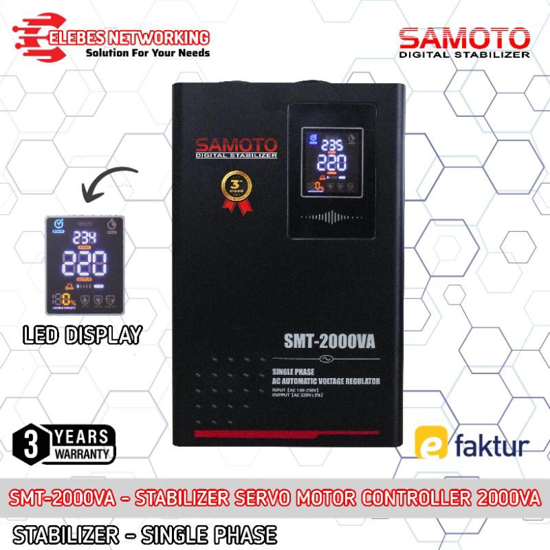 Jual SMT-2000VA Stabilizer Listrik SAMOTO 2000VA / 2KVA Stavolt AVR ...