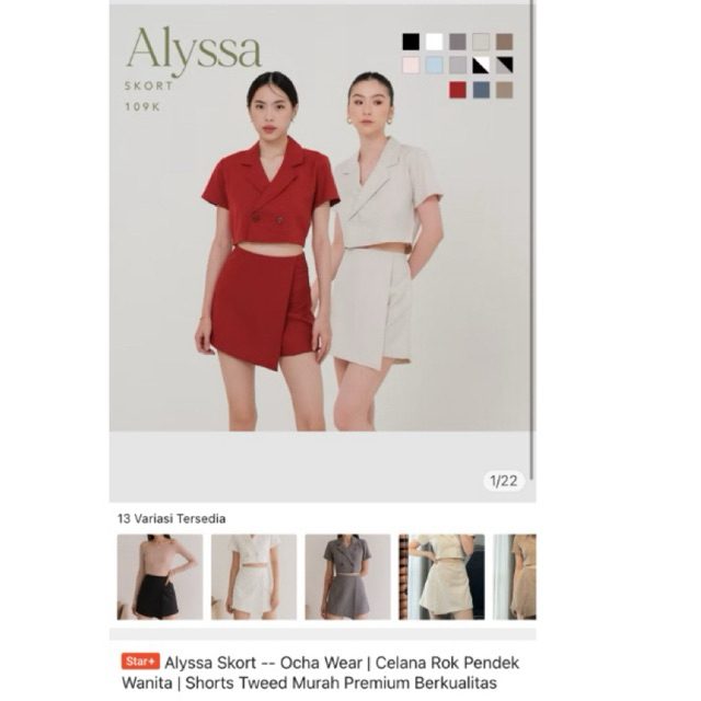Jual Ocha wear (Alyssa skort) | Shopee Indonesia