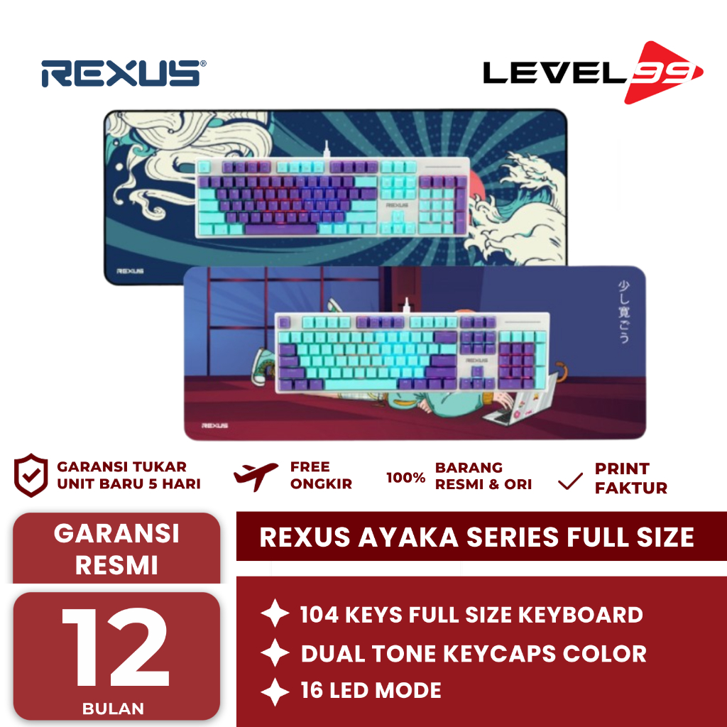 Jual Rexus Keyboard Mousepad Ayaka Series Full Size | Shopee Indonesia