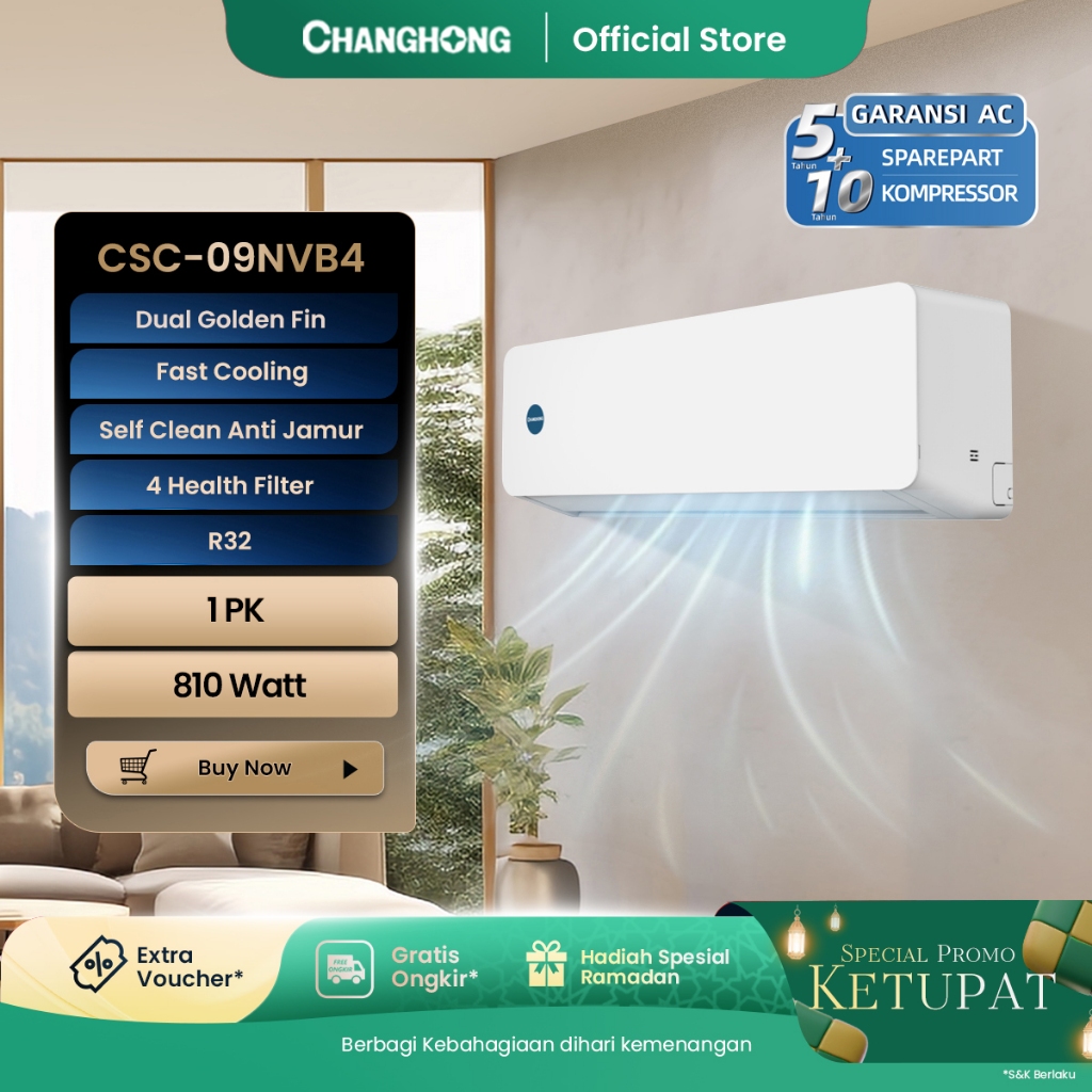 Jual CHANGHONG AC 2 PK STANDARD CSC 18NVB3 [INDOOR + OUTDOOR UNIT ONLY ...