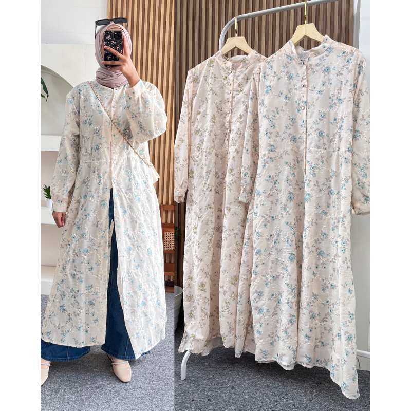 Jual Little butik IVANI OUTER LONG TUNIC LT214 | Long tunik bahan ...