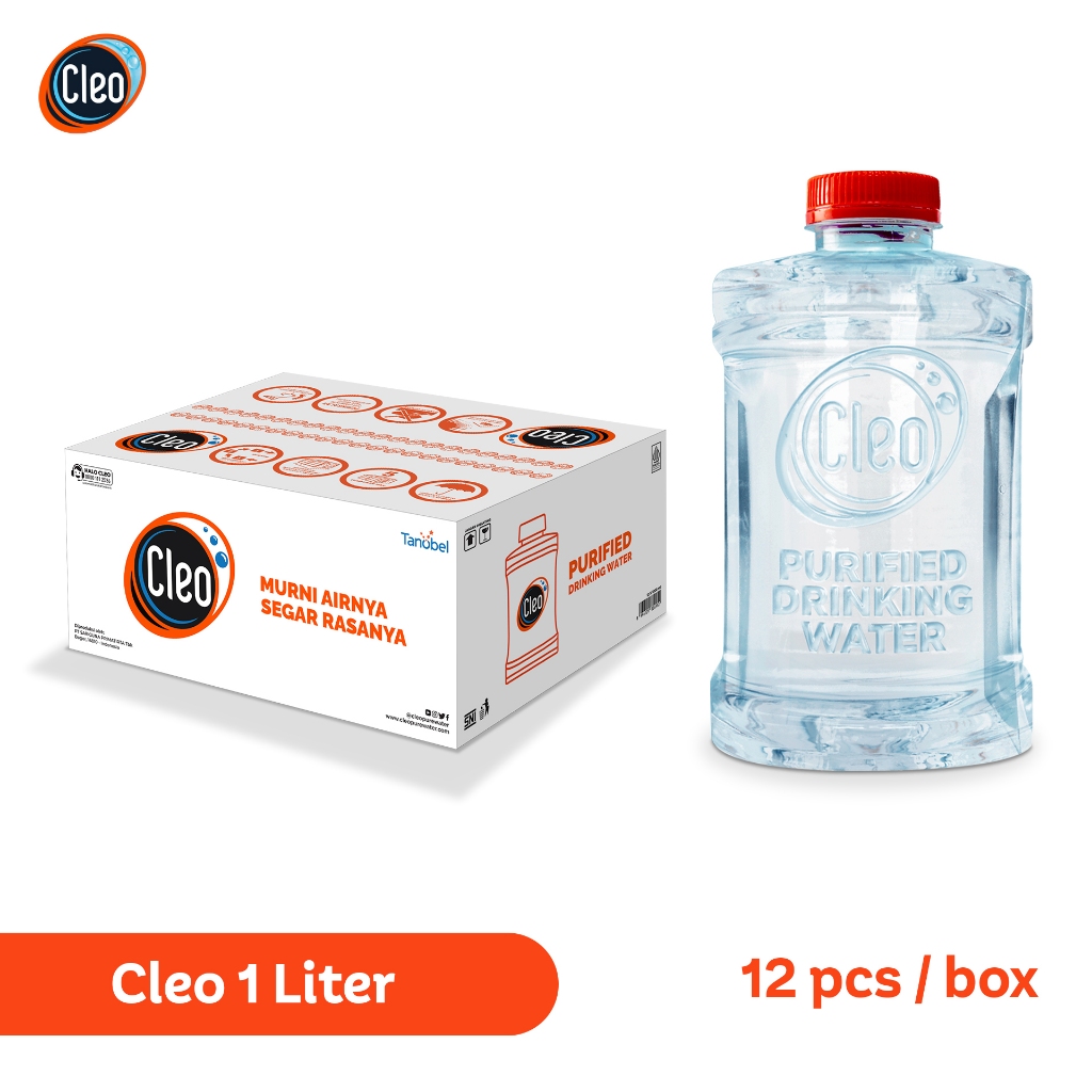 Jual Cleo Air Murni Botol 1L (12 pcs) | Shopee Indonesia
