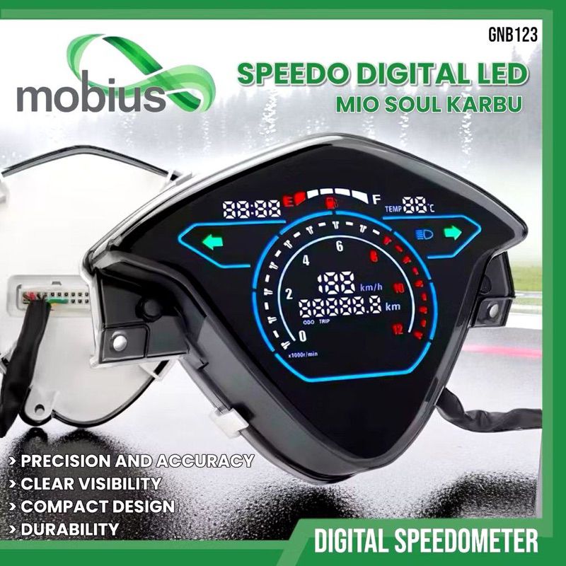 Jual SPEEDOMETER DIGITAL LED MIO SOUL KARBU PNP BATOK SPEEDO HIGH ...