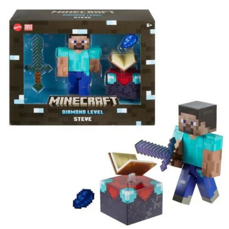 Jual Minecraft diamond level enchanted Steve figure playset original ...