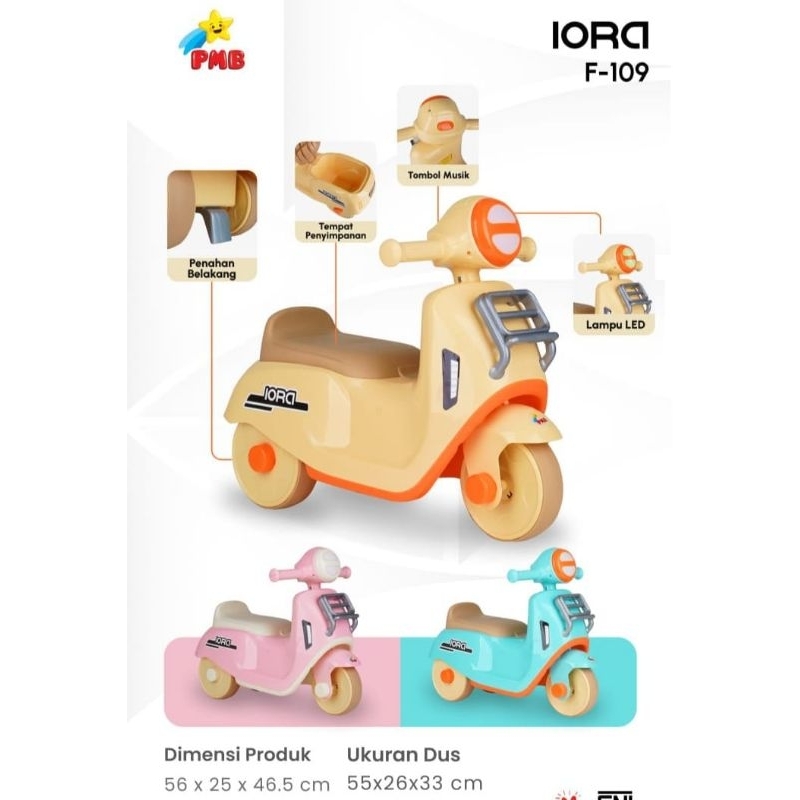 Jual MAINAN ANAK RIDE ON SEPEDA KESEIMBANGAN IORA BK02 / BK03 PASTEL ...