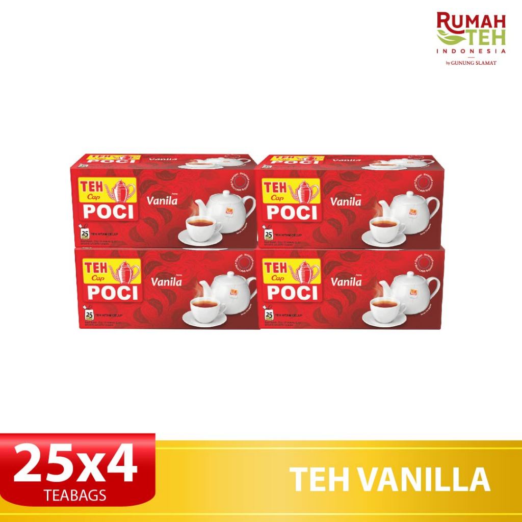 Jual Teh Celup Cap Poci Aroma Vanilla 25 Bags x 4 - Teh Poci - Tea Bag ...
