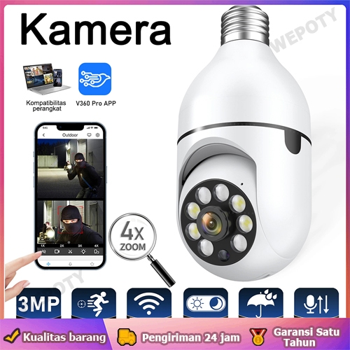 Jual IP Camera HD 720P CCTV Smart WiFi Deteksi Gerakan Kamer Lampu ...