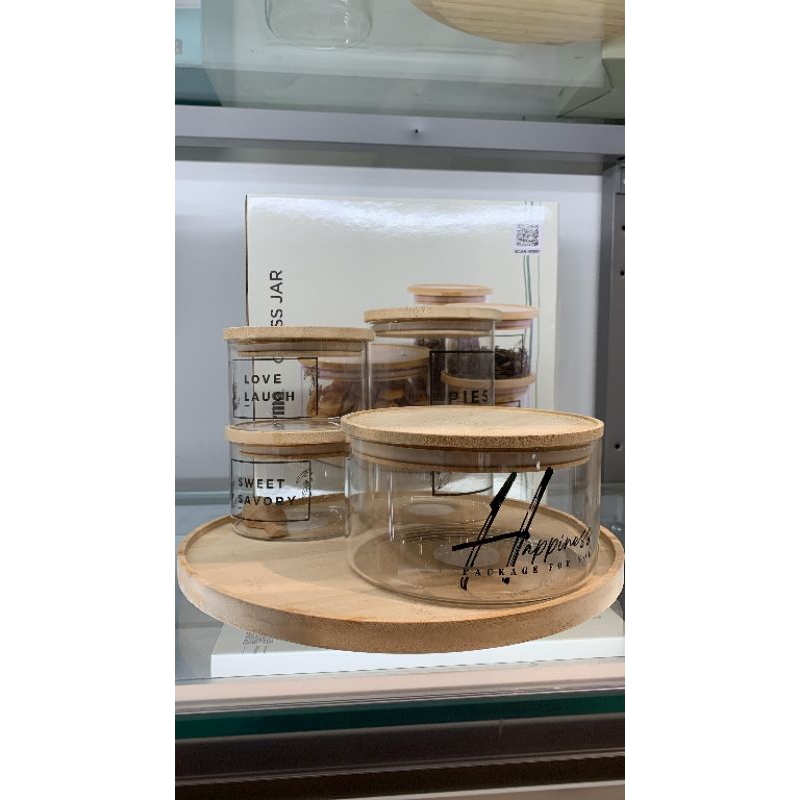 Jual Informa set 4pcs hailey stoples kaca dengan nampan/toples informa ...